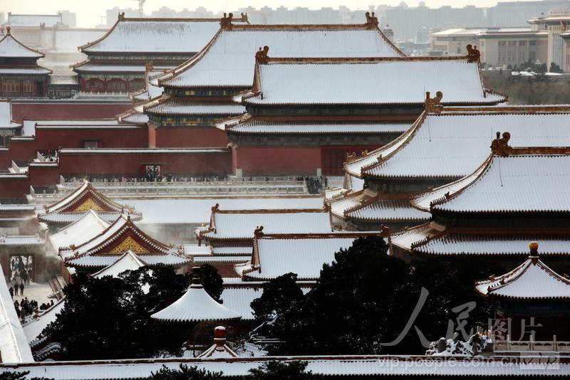 北京：故宫银装素裹-人民图片网